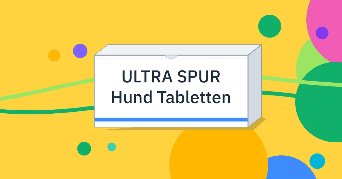 Symbolbild: Packung mit der Aufschrift ULTRA SPUR Hund Tabletten (PZN 10705813) – Verfügbarkeit und Bezug in Apotheken in Frankfurt am Main