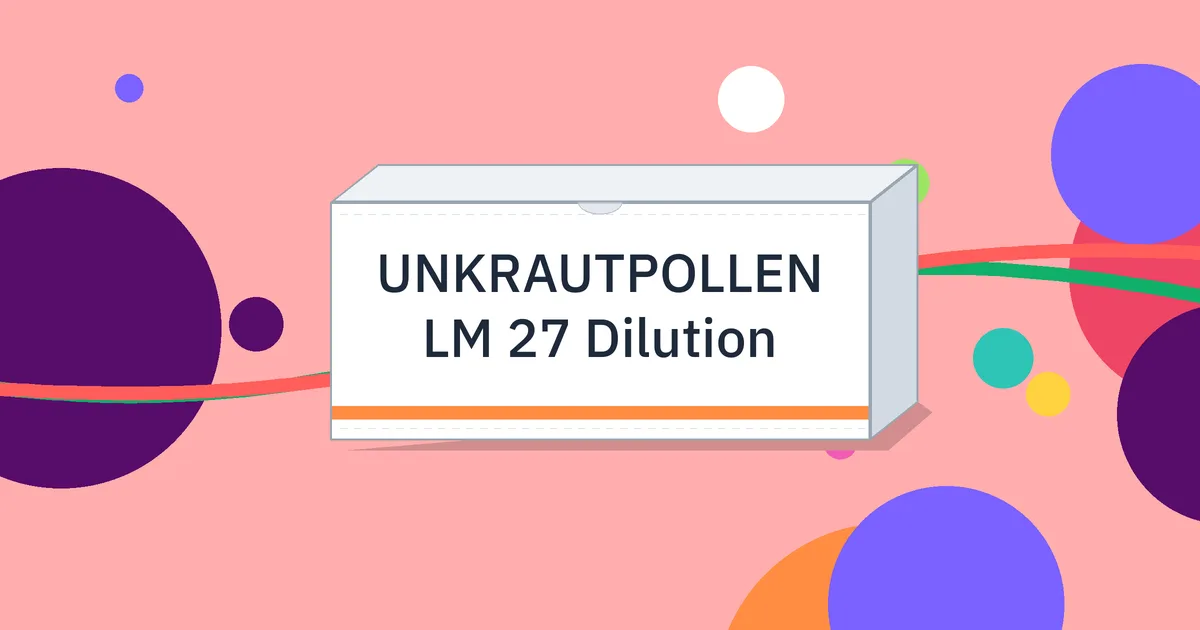 Symbolbild: Packung mit der Aufschrift UNKRAUTPOLLEN LM 27 Dilution (PZN 13255960) – Verfügbarkeit und Bezug in Apotheken in Frankfurt am Main