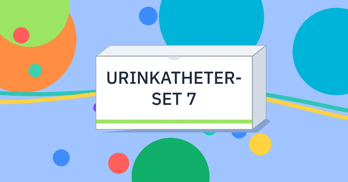 Symbolbild: Packung mit der Aufschrift URINKATHETER-SET 7 (PZN 17584809) – Verfügbarkeit und Bezug in Apotheken in Frankfurt am Main