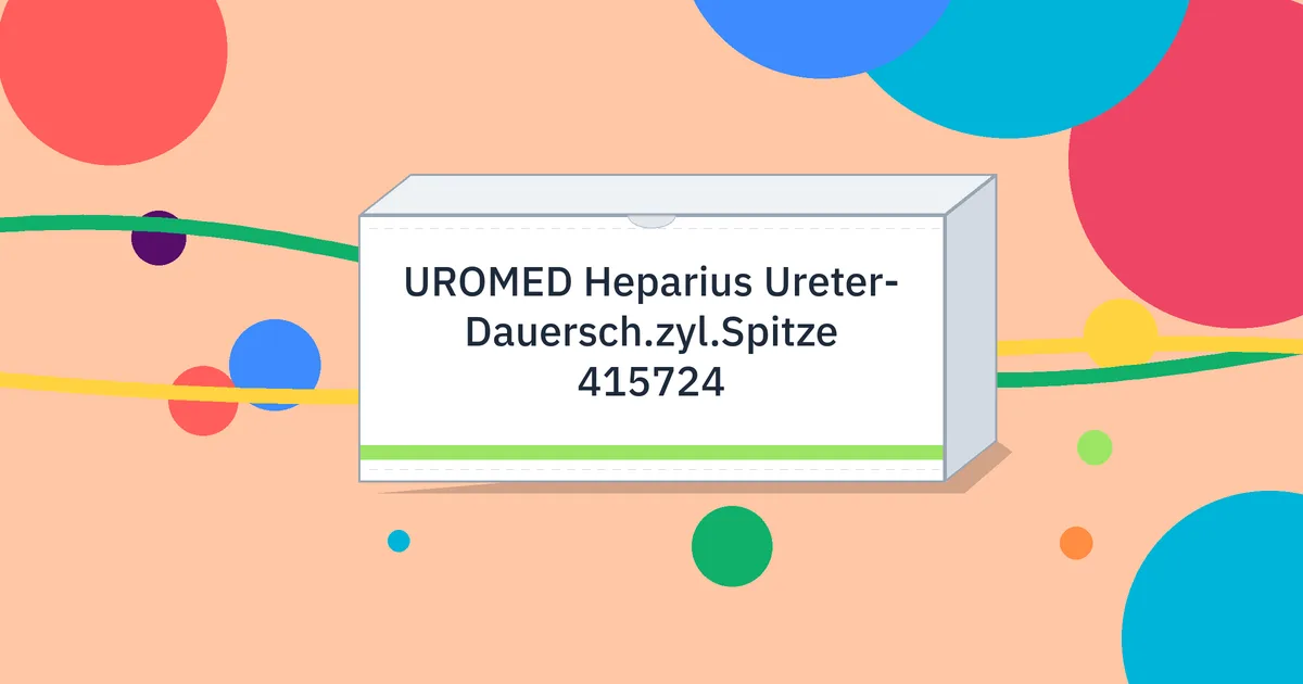 Symbolbild: Packung mit der Aufschrift UROMED Heparius Ureter-Dauersch.zyl.Spitze 415724 (PZN 11370303) – Verfügbarkeit und Bezug in Apotheken in Frankfurt am Main