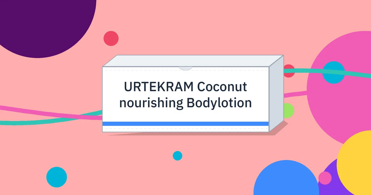 Symbolbild: Packung mit der Aufschrift URTEKRAM Coconut nourishing Bodylotion (PZN 19477905) – Verfügbarkeit und Bezug in Apotheken in Frankfurt am Main