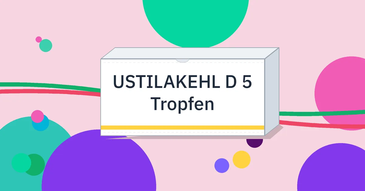 Symbolbild: Packung mit der Aufschrift USTILAKEHL D 5 Tropfen (PZN 04868652) – Verfügbarkeit und Bezug in Apotheken in Frankfurt am Main