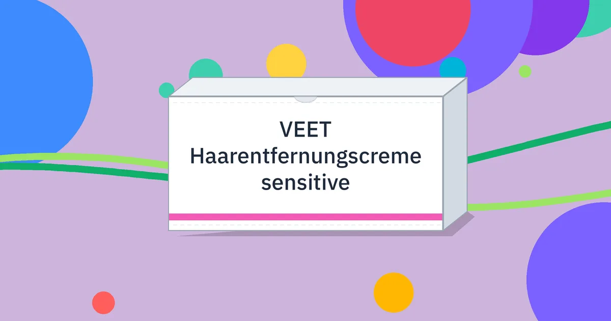 Symbolbild: Packung mit der Aufschrift VEET Haarentfernungscreme sensitive (PZN 07768307) – Verfügbarkeit und Bezug in Apotheken in Frankfurt am Main