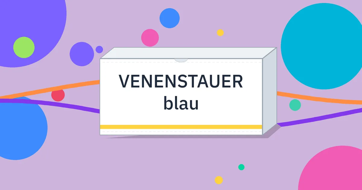 Symbolbild: Packung mit der Aufschrift VENENSTAUER blau (PZN 05356753) – Verfügbarkeit und Bezug in Apotheken in Frankfurt am Main