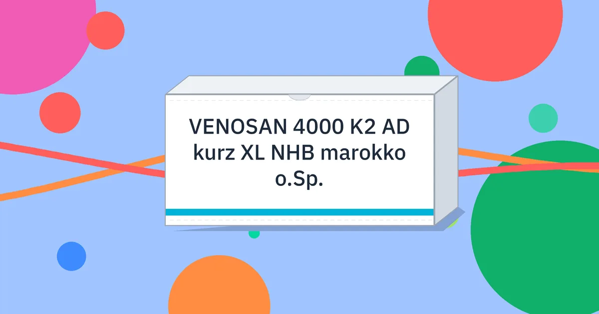 Symbolbild: Packung mit der Aufschrift VENOSAN 4000 K2 AD kurz XL NHB marokko o.Sp. (PZN 14425832) – Verfügbarkeit und Bezug in Apotheken in Frankfurt am Main