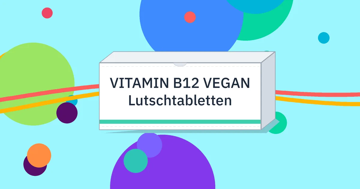 Symbolbild: Packung mit der Aufschrift VITAMIN B12 VEGAN Lutschtabletten (PZN 11715127) – Verfügbarkeit und Bezug in Apotheken in Frankfurt am Main