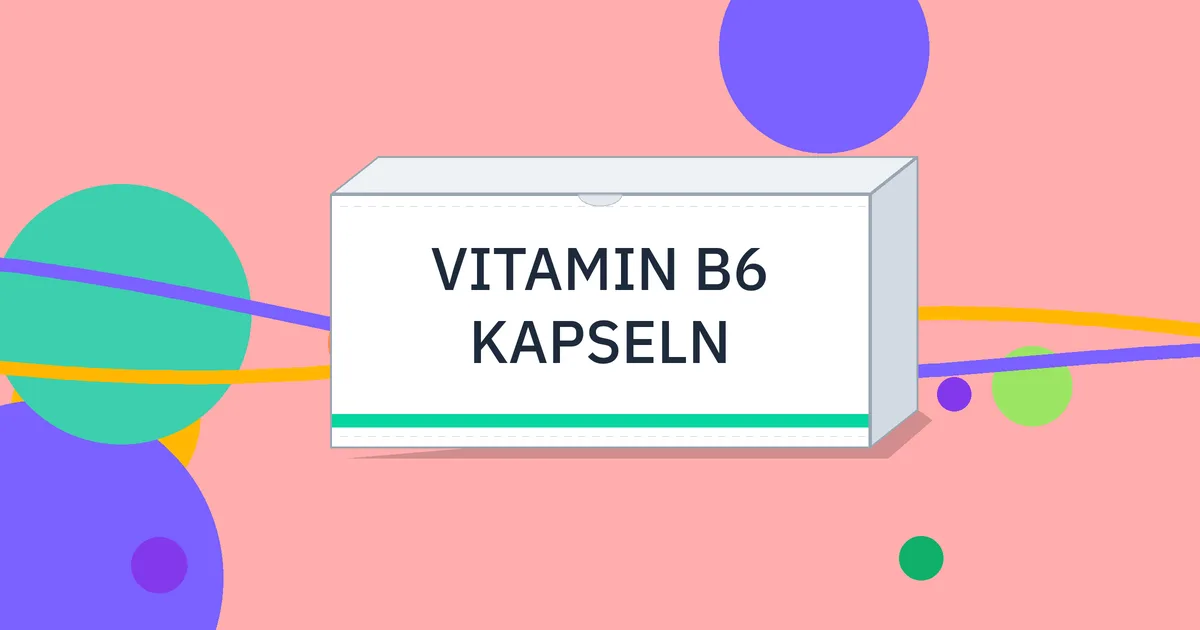 Symbolbild: Packung mit der Aufschrift VITAMIN B6 KAPSELN (PZN 11642291) – Verfügbarkeit und Bezug in Apotheken in Frankfurt am Main