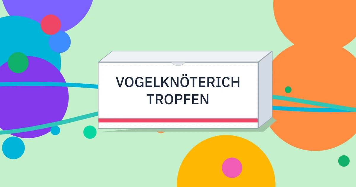 Symbolbild: Packung mit der Aufschrift VOGELKNÖTERICH TROPFEN (PZN 14126785) – Verfügbarkeit und Bezug in Apotheken in Frankfurt am Main