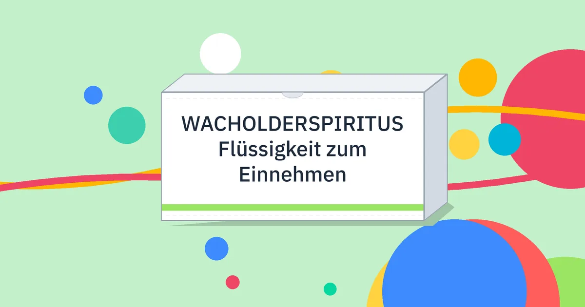 Symbolbild: Packung mit der Aufschrift WACHOLDERSPIRITUS Flüssigkeit zum Einnehmen (PZN 15407865) – Verfügbarkeit und Bezug in Apotheken in Frankfurt am Main
