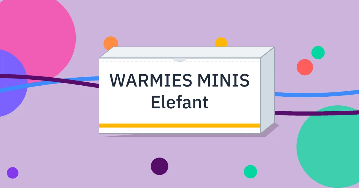 Symbolbild: Packung mit der Aufschrift WARMIES MINIS Elefant (PZN 17418100) – Verfügbarkeit und Bezug in Apotheken in Frankfurt am Main
