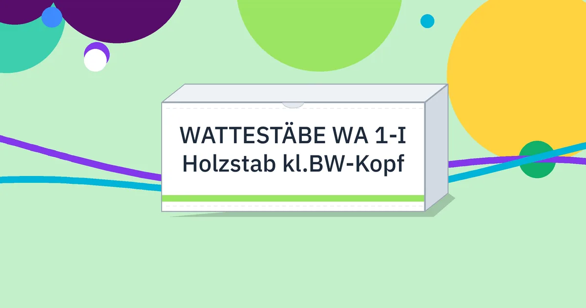 Symbolbild: Packung mit der Aufschrift WATTESTÄBE WA 1-I Holzstab kl.BW-Kopf (PZN 06141575) – Verfügbarkeit und Bezug in Apotheken in Frankfurt am Main