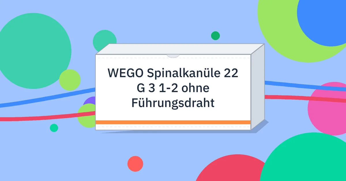 Symbolbild: Packung mit der Aufschrift WEGO Spinalkanüle 22 G 3 1-2 ohne Führungsdraht (PZN 18859970) – Verfügbarkeit und Bezug in Apotheken in Frankfurt am Main