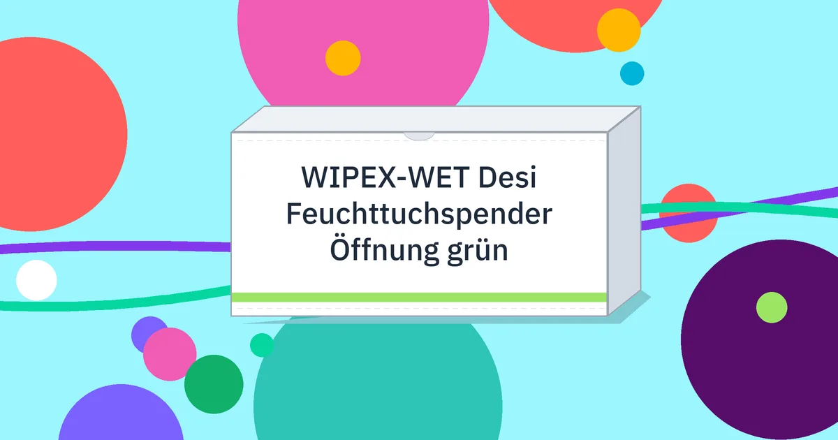 Symbolbild: Packung mit der Aufschrift WIPEX-WET Desi Feuchttuchspender Öffnung grün (PZN 15238500) – Verfügbarkeit und Bezug in Apotheken in Frankfurt am Main
