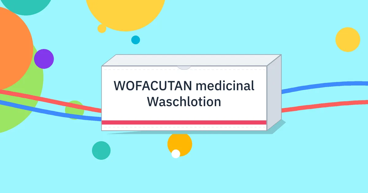 Symbolbild: Packung mit der Aufschrift WOFACUTAN medicinal Waschlotion (PZN 02215265) – Verfügbarkeit und Bezug in Apotheken in Frankfurt am Main