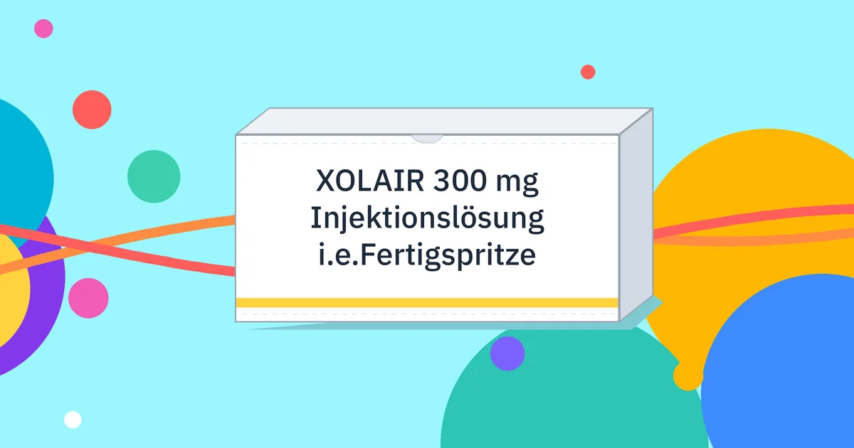 Symbolbild: Packung mit der Aufschrift XOLAIR 300 mg Injektionslösung i.e.Fertigspritze (PZN 19792311) – Verfügbarkeit und Bezug in Apotheken in Frankfurt am Main
