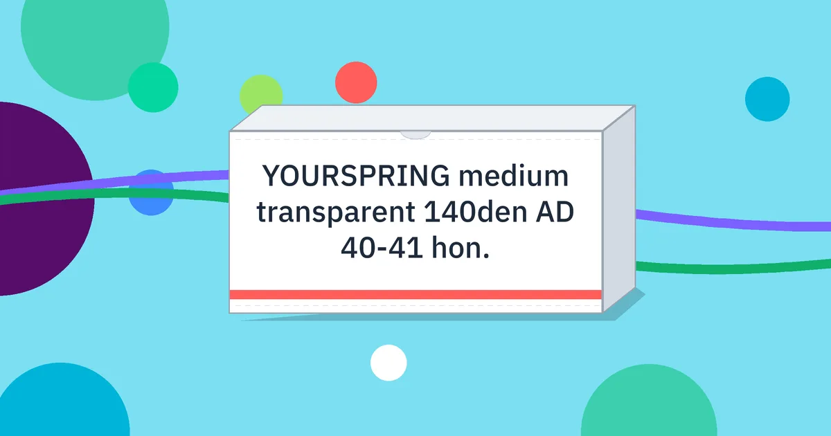 Symbolbild: Packung mit der Aufschrift YOURSPRING medium transparent 140den AD 40-41 hon. (PZN 18056981) – Verfügbarkeit und Bezug in Apotheken in Frankfurt am Main