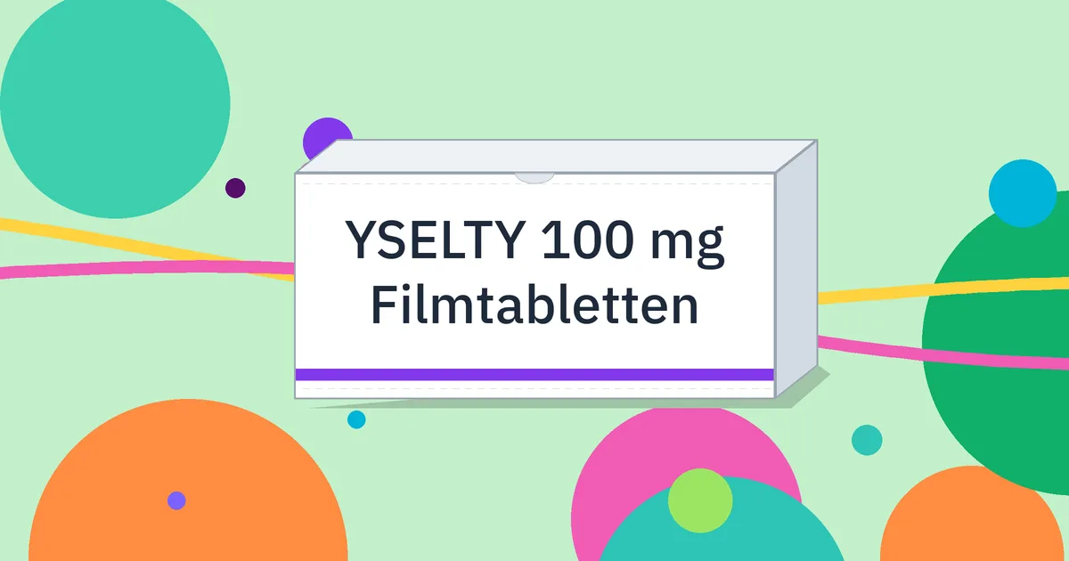 Symbolbild: Packung mit der Aufschrift YSELTY 100 mg Filmtabletten (PZN 18105917) – Verfügbarkeit und Bezug in Apotheken in Frankfurt am Main