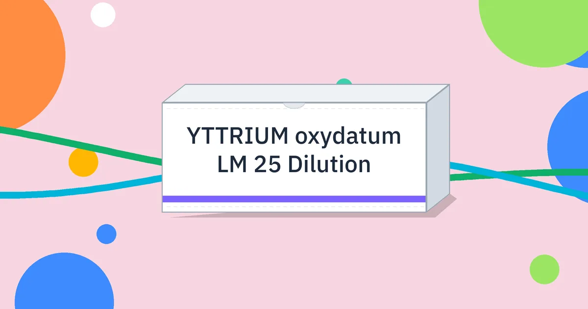 Symbolbild: Packung mit der Aufschrift YTTRIUM oxydatum LM 25 Dilution (PZN 13288126) – Verfügbarkeit und Bezug in Apotheken in Frankfurt am Main