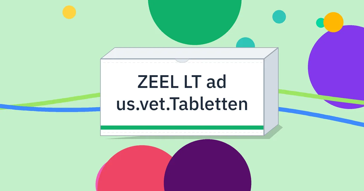 Symbolbild: Packung mit der Aufschrift ZEEL LT ad us.vet.Tabletten (PZN 15300357) – Verfügbarkeit und Bezug in Apotheken in Frankfurt am Main