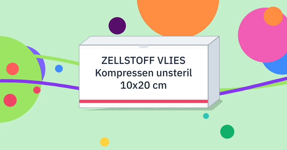 Symbolbild: Packung mit der Aufschrift ZELLSTOFF VLIES Kompressen unsteril 10x20 cm (PZN 04082561) – Verfügbarkeit und Bezug in Apotheken in Frankfurt am Main