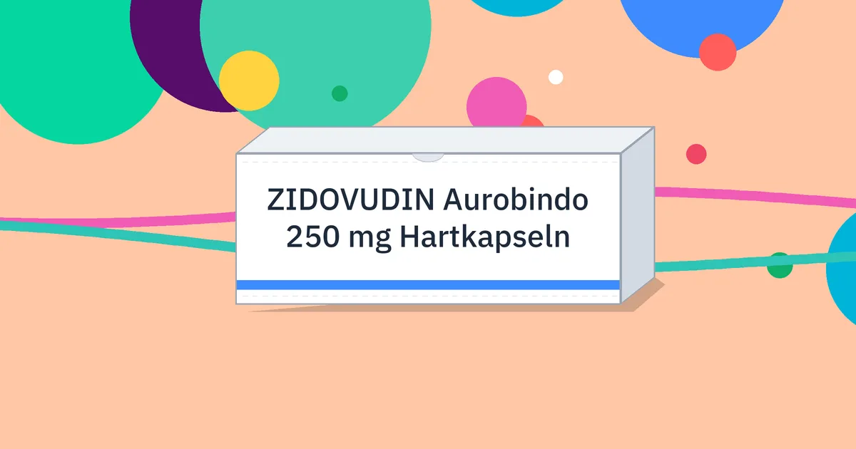 Symbolbild: Packung mit der Aufschrift ZIDOVUDIN Aurobindo 250 mg Hartkapseln (PZN 06559613) – Verfügbarkeit und Bezug in Apotheken in Frankfurt am Main