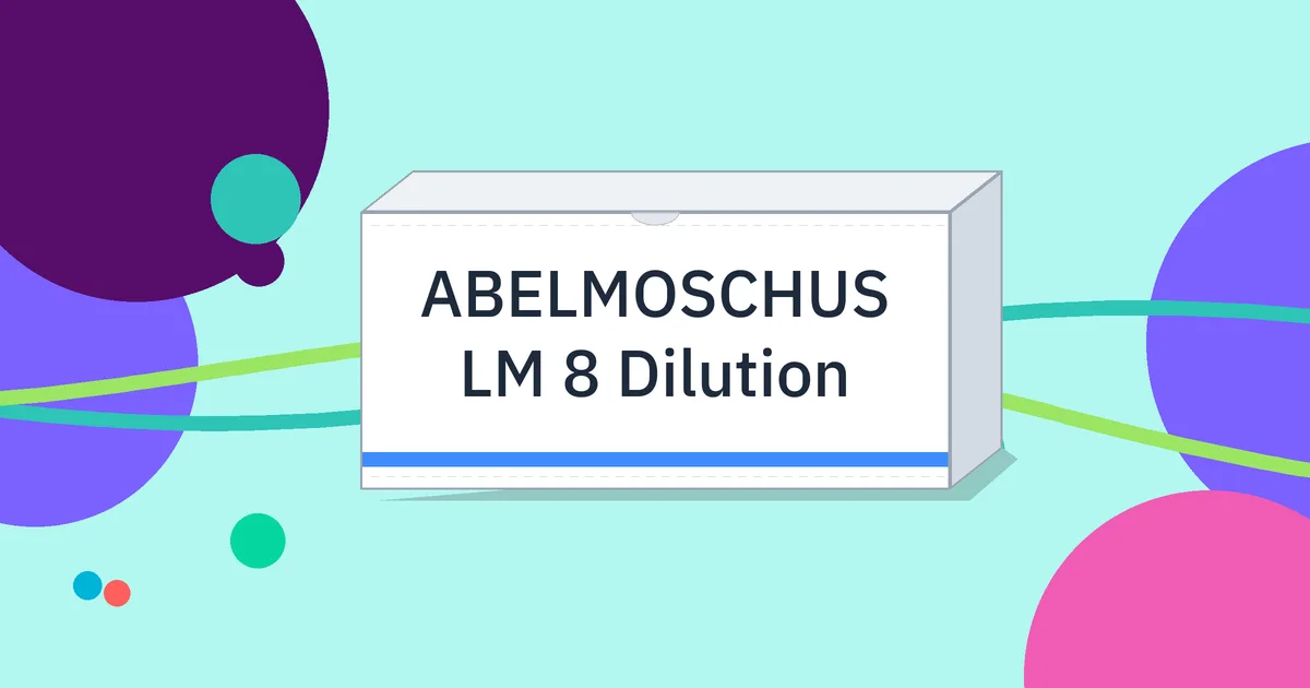 Symbolbild: Packung mit der Aufschrift ABELMOSCHUS LM 8 Dilution (PZN 12750143) – Verfügbarkeit und Bezug in Apotheken in Frankfurt am Main