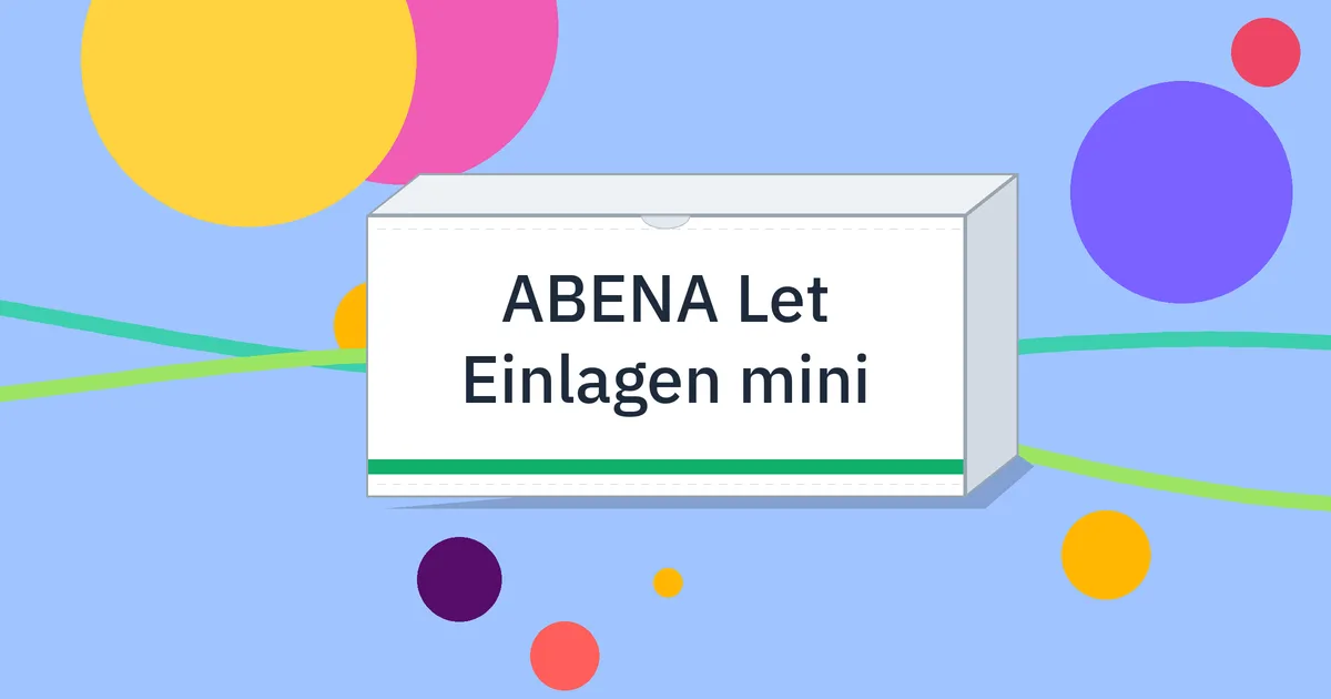 Symbolbild: Packung mit der Aufschrift ABENA Let Einlagen mini (PZN 17511271) – Verfügbarkeit und Bezug in Apotheken in Frankfurt am Main