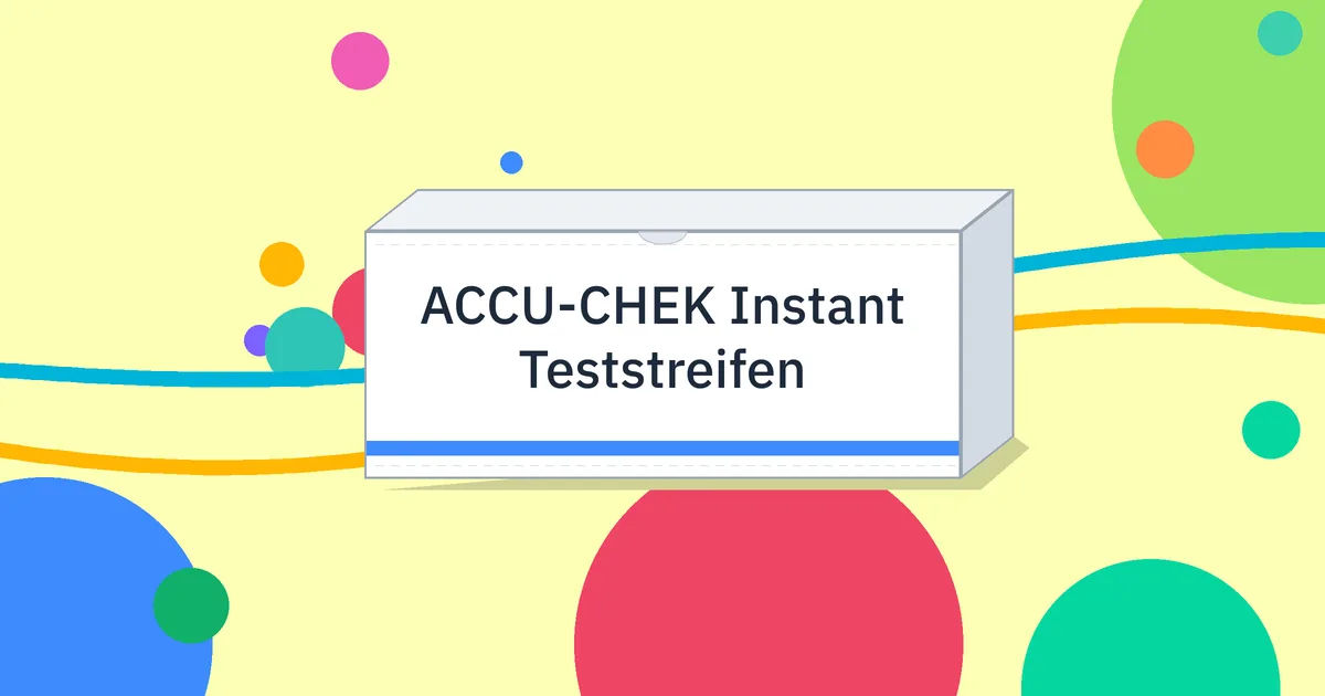 Symbolbild: Packung mit der Aufschrift ACCU-CHEK Instant Teststreifen (PZN 18823676) – Verfügbarkeit und Bezug in Apotheken in Frankfurt am Main
