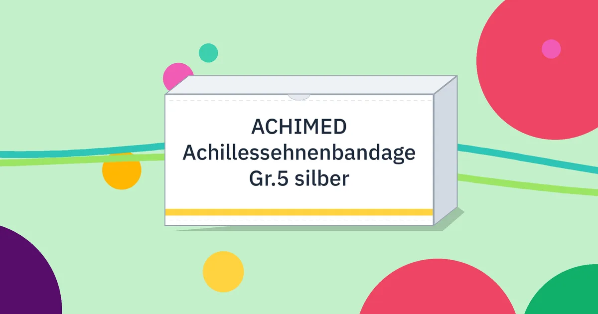 Symbolbild: Packung mit der Aufschrift ACHIMED Achillessehnenbandage Gr.5 silber (PZN 19170897) – Verfügbarkeit und Bezug in Apotheken in Frankfurt am Main