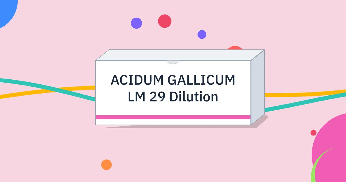 Symbolbild: Packung mit der Aufschrift ACIDUM GALLICUM LM 29 Dilution (PZN 13275968) – Verfügbarkeit und Bezug in Apotheken in Frankfurt am Main