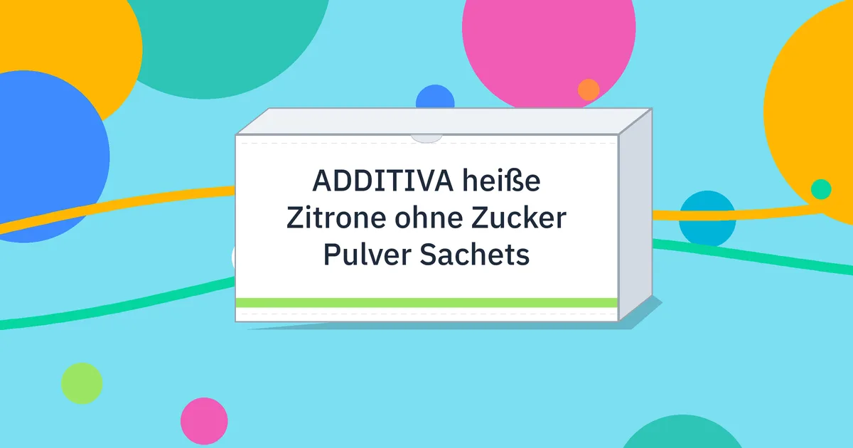 Symbolbild: Packung mit der Aufschrift ADDITIVA heiße Zitrone ohne Zucker Pulver Sachets (PZN 15298117) – Verfügbarkeit und Bezug in Apotheken in Frankfurt am Main