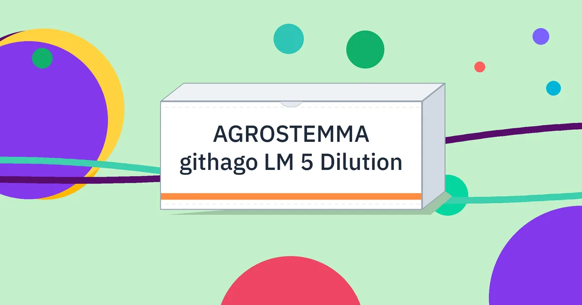 Symbolbild: Packung mit der Aufschrift AGROSTEMMA githago LM 5 Dilution (PZN 13307272) – Verfügbarkeit und Bezug in Apotheken in Frankfurt am Main