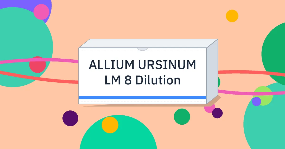 Symbolbild: Packung mit der Aufschrift ALLIUM URSINUM LM 8 Dilution (PZN 12757027) – Verfügbarkeit und Bezug in Apotheken in Frankfurt am Main