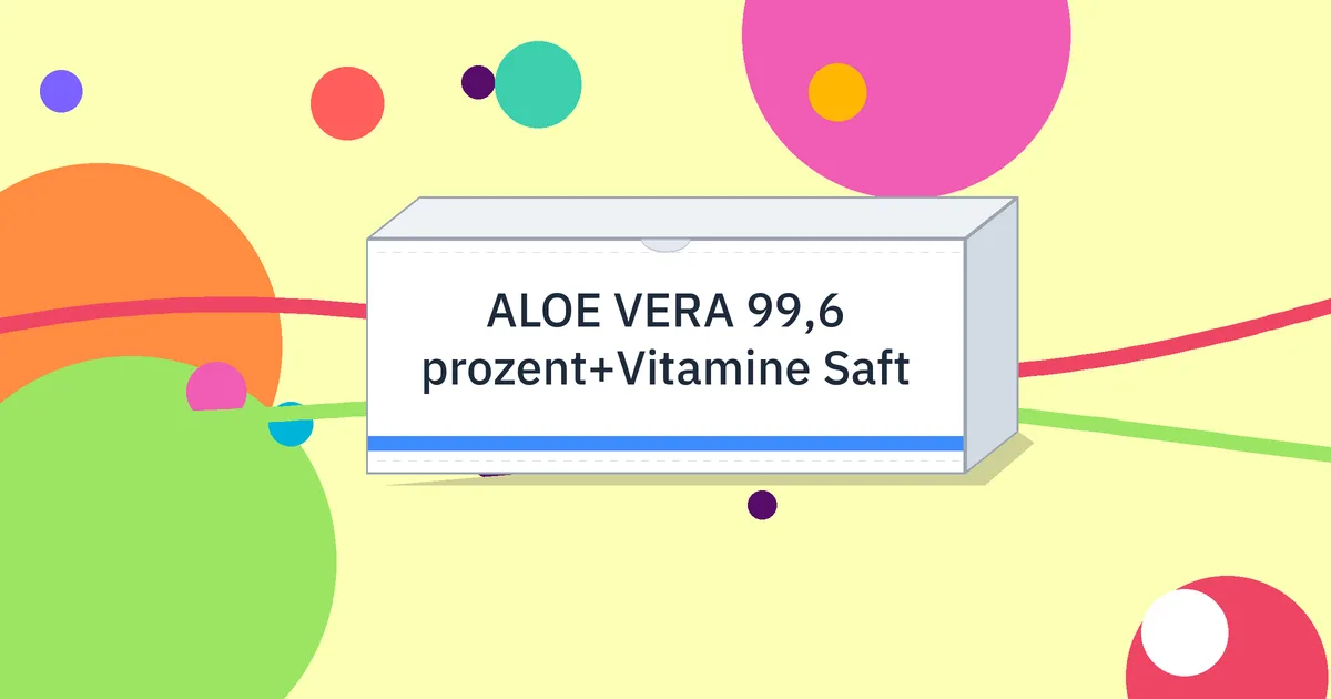 Symbolbild: Packung mit der Aufschrift ALOE VERA 99,6 prozent+Vitamine Saft (PZN 18214150) – Verfügbarkeit und Bezug in Apotheken in Frankfurt am Main