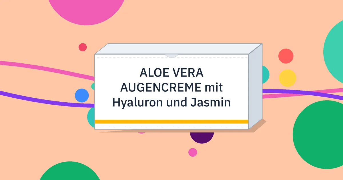Symbolbild: Packung mit der Aufschrift ALOE VERA AUGENCREME mit Hyaluron und Jasmin (PZN 20806225) – Verfügbarkeit und Bezug in Apotheken in Frankfurt am Main