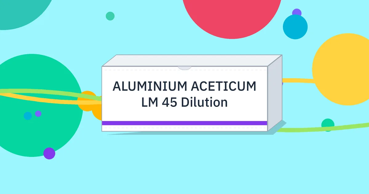 Symbolbild: Packung mit der Aufschrift ALUMINIUM ACETICUM LM 45 Dilution (PZN 13316466) – Verfügbarkeit und Bezug in Apotheken in Frankfurt am Main