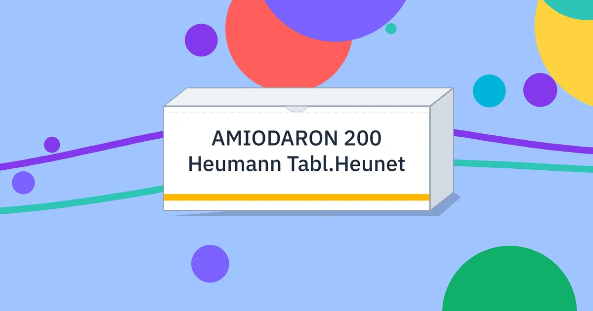 Symbolbild: Packung mit der Aufschrift AMIODARON 200 Heumann Tabl.Heunet (PZN 05886853) – Verfügbarkeit und Bezug in Apotheken in Frankfurt am Main