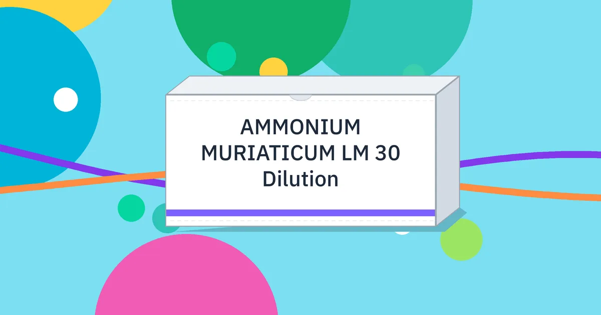 Symbolbild: Packung mit der Aufschrift AMMONIUM MURIATICUM LM 30 Dilution (PZN 12761253) – Verfügbarkeit und Bezug in Apotheken in Frankfurt am Main