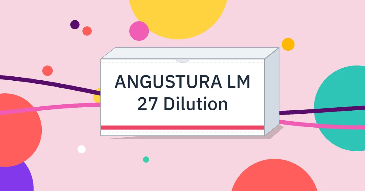 Symbolbild: Packung mit der Aufschrift ANGUSTURA LM 27 Dilution (PZN 13368635) – Verfügbarkeit und Bezug in Apotheken in Frankfurt am Main