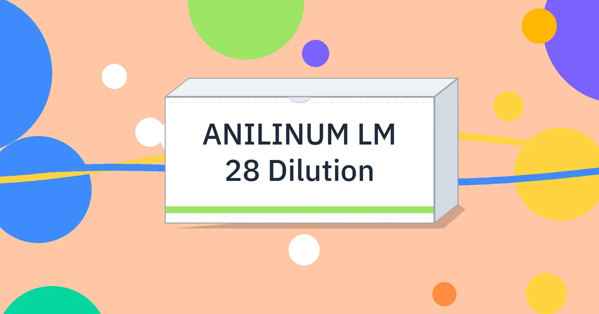 Symbolbild: Packung mit der Aufschrift ANILINUM LM 28 Dilution (PZN 12762577) – Verfügbarkeit und Bezug in Apotheken in Frankfurt am Main