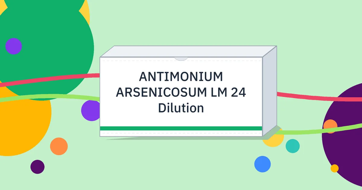 Symbolbild: Packung mit der Aufschrift ANTIMONIUM ARSENICOSUM LM 24 Dilution (PZN 13372312) – Verfügbarkeit und Bezug in Apotheken in Frankfurt am Main