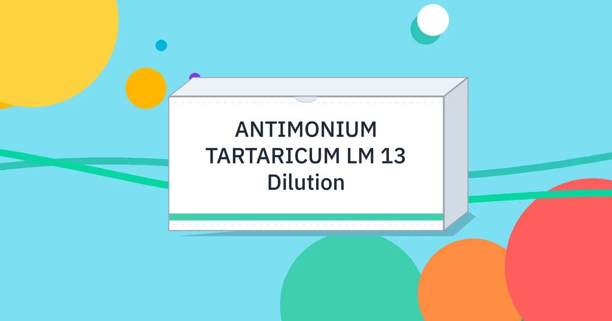 Symbolbild: Packung mit der Aufschrift ANTIMONIUM TARTARICUM LM 13 Dilution (PZN 12764671) – Verfügbarkeit und Bezug in Apotheken in Frankfurt am Main