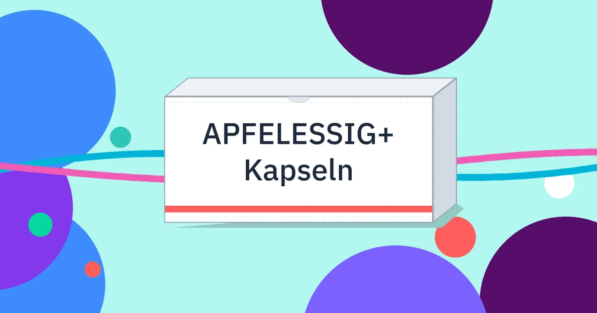 Symbolbild: Packung mit der Aufschrift APFELESSIG+ Kapseln (PZN 19921056) – Verfügbarkeit und Bezug in Apotheken in Frankfurt am Main