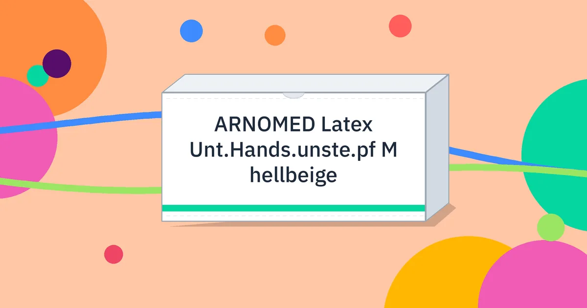 Symbolbild: Packung mit der Aufschrift ARNOMED Latex Unt.Hands.unste.pf M hellbeige (PZN 13699303) – Verfügbarkeit und Bezug in Apotheken in Frankfurt am Main