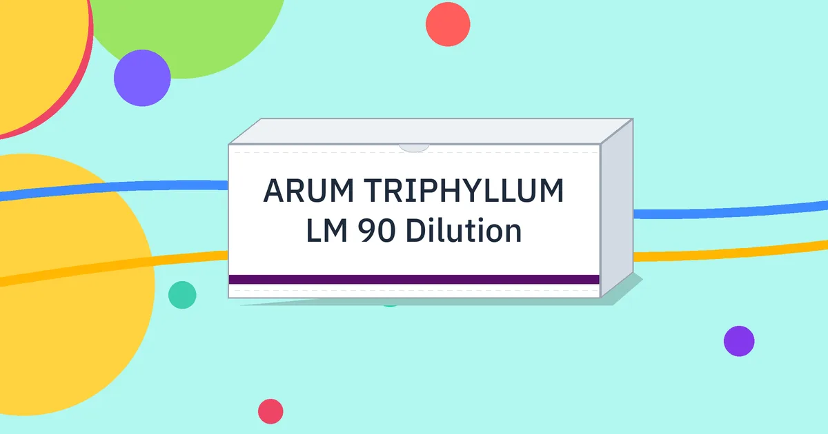 Symbolbild: Packung mit der Aufschrift ARUM TRIPHYLLUM LM 90 Dilution (PZN 12780931) – Verfügbarkeit und Bezug in Apotheken in Frankfurt am Main