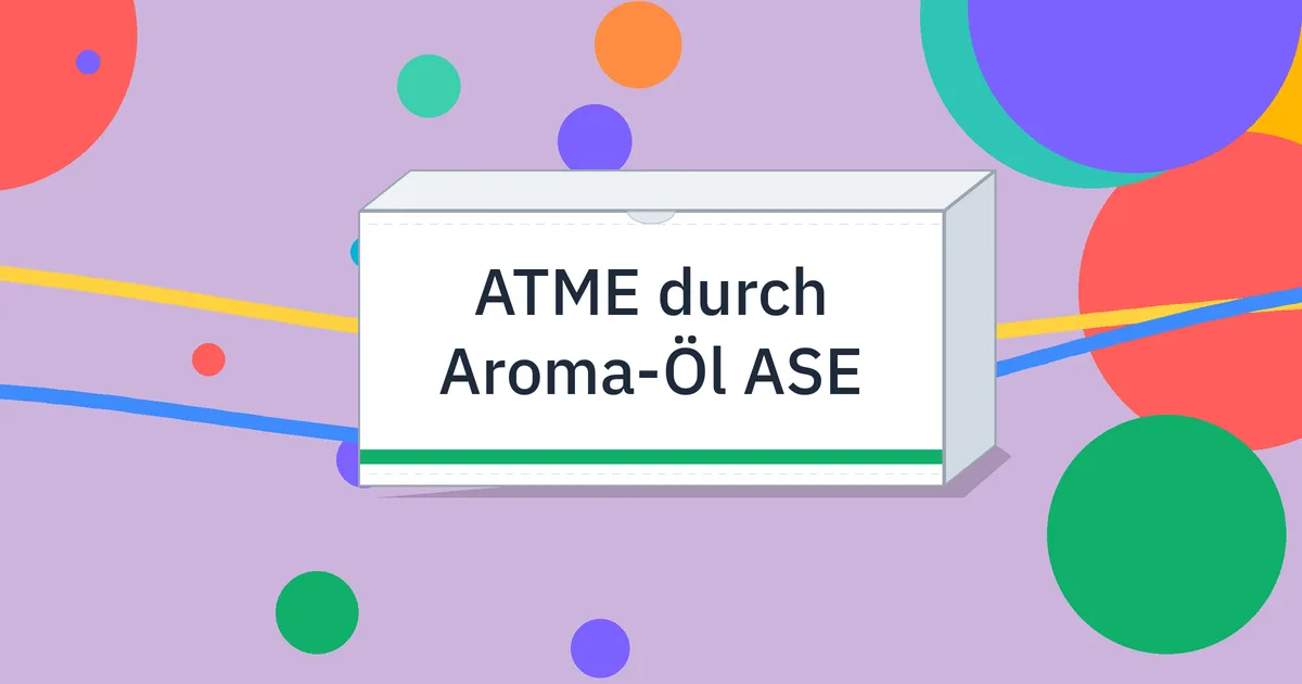 Symbolbild: Packung mit der Aufschrift ATME durch Aroma-Öl ASE (PZN 18356039) – Verfügbarkeit und Bezug in Apotheken in Frankfurt am Main