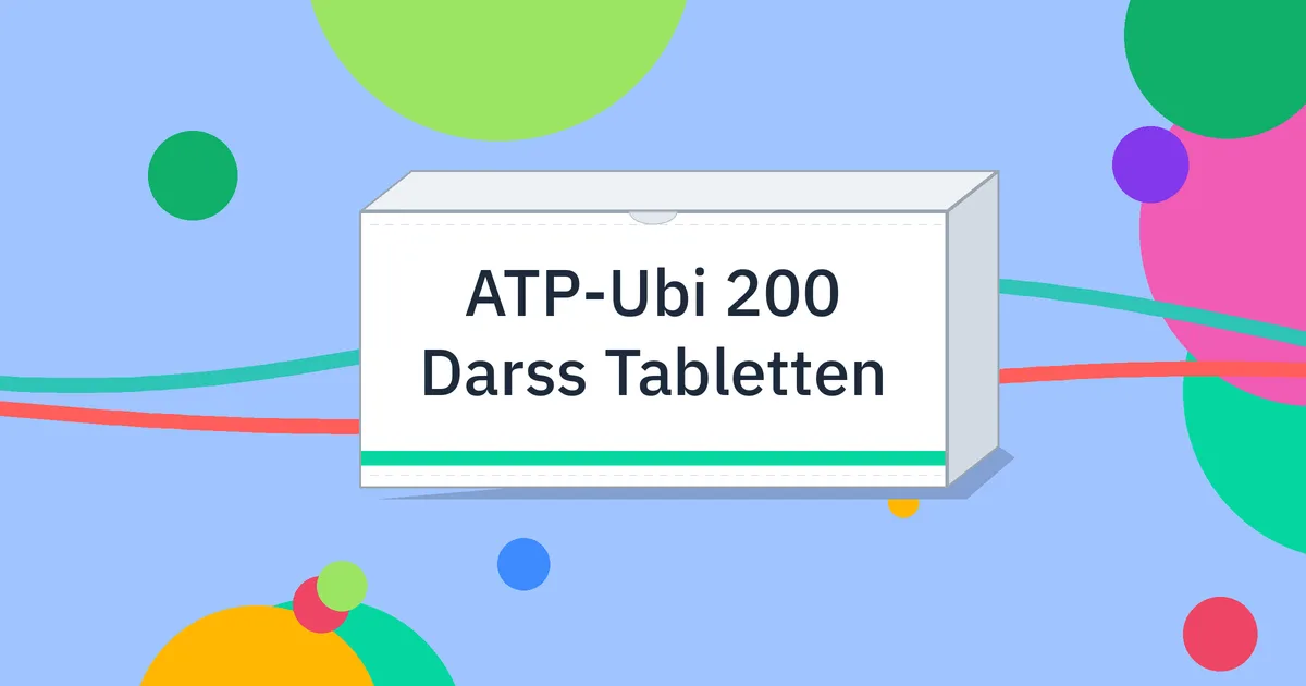 Symbolbild: Packung mit der Aufschrift ATP-Ubi 200 Darss Tabletten (PZN 17885741) – Verfügbarkeit und Bezug in Apotheken in Frankfurt am Main