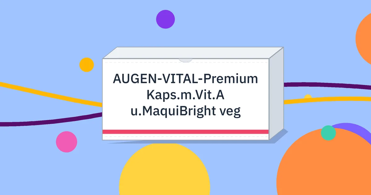 Symbolbild: Packung mit der Aufschrift AUGEN-VITAL-Premium Kaps.m.Vit.A u.MaquiBright veg (PZN 17978974) – Verfügbarkeit und Bezug in Apotheken in Frankfurt am Main