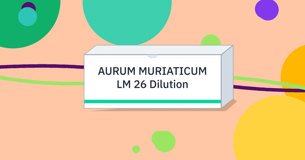 Symbolbild: Packung mit der Aufschrift AURUM MURIATICUM LM 26 Dilution (PZN 12785644) – Verfügbarkeit und Bezug in Apotheken in Frankfurt am Main
