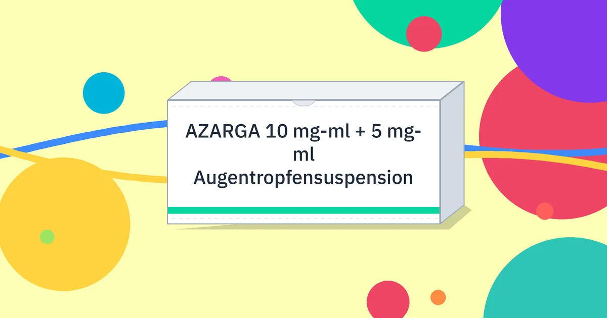 Symbolbild: Packung mit der Aufschrift AZARGA 10 mg-ml + 5 mg-ml Augentropfensuspension (PZN 11079246) – Verfügbarkeit und Bezug in Apotheken in Frankfurt am Main